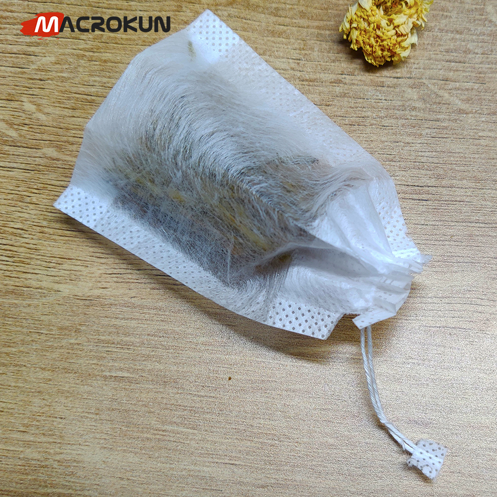 Drawstring PLA Corn Fiber Empty Pyramid Shape Tea Bag Packaging ...